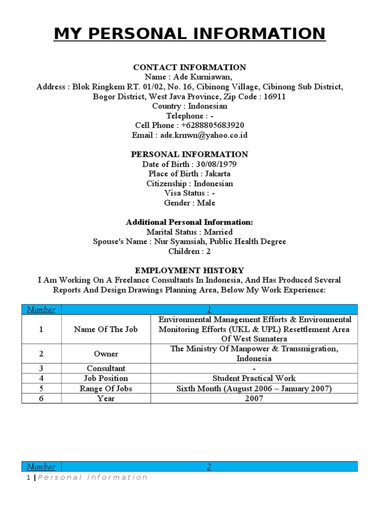 CV Ade Kurniawan Me Pic | PDF | Indonesia | Jakarta