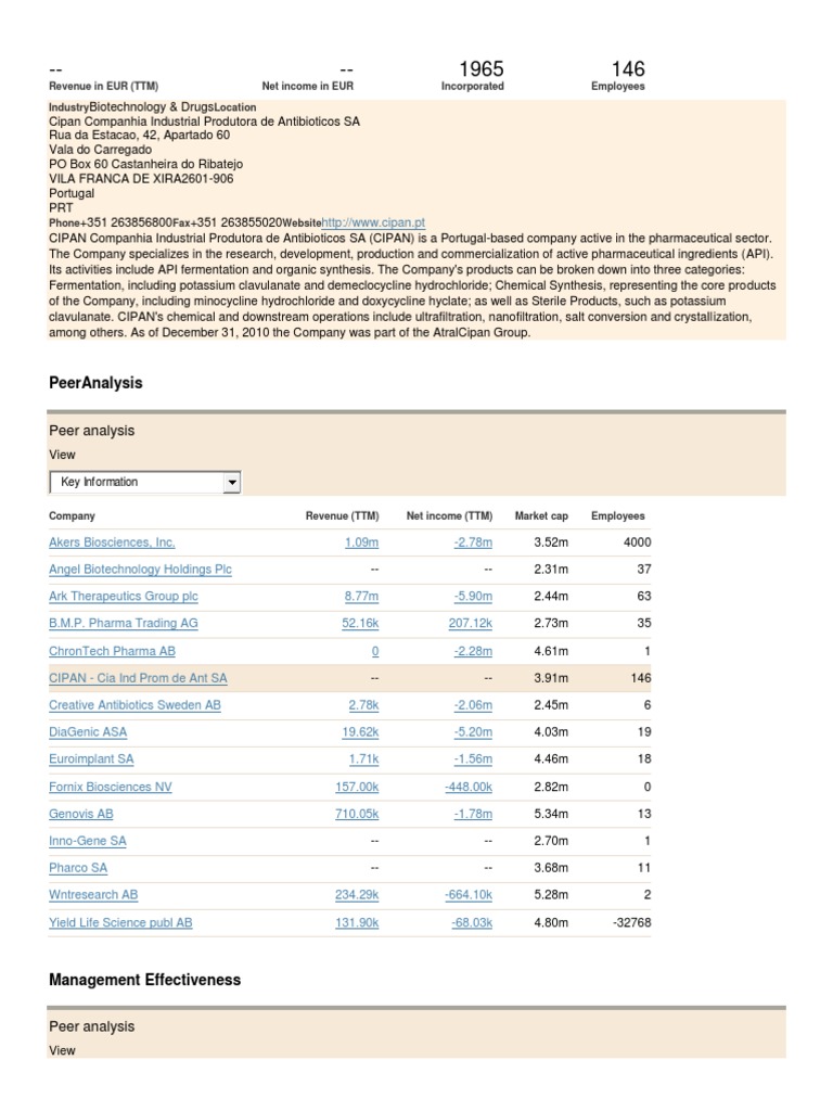 CIPAN | PDF | Pharmaceutical | Economies