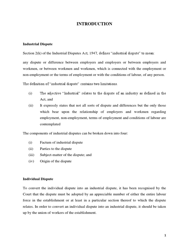 When Individual Dispute Becomes Industrial Dispute | PDF | Strike ...