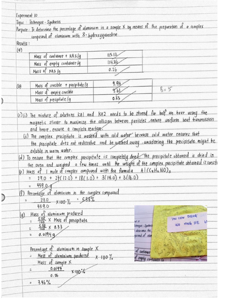 Chemistry STPM Experiment 10 Technique - Synthesis (Second Term) | PDF