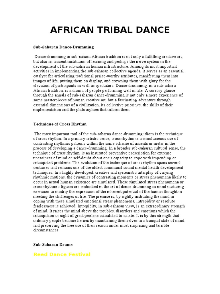 African Tribal Dance | PDF | Rhythm | Sub Saharan Africa