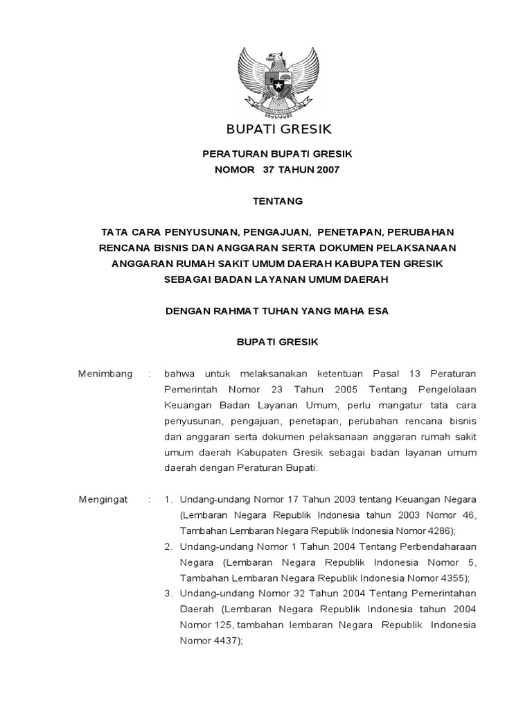 Tata Kelola Penyusunan RSB RBA BLUD | PDF