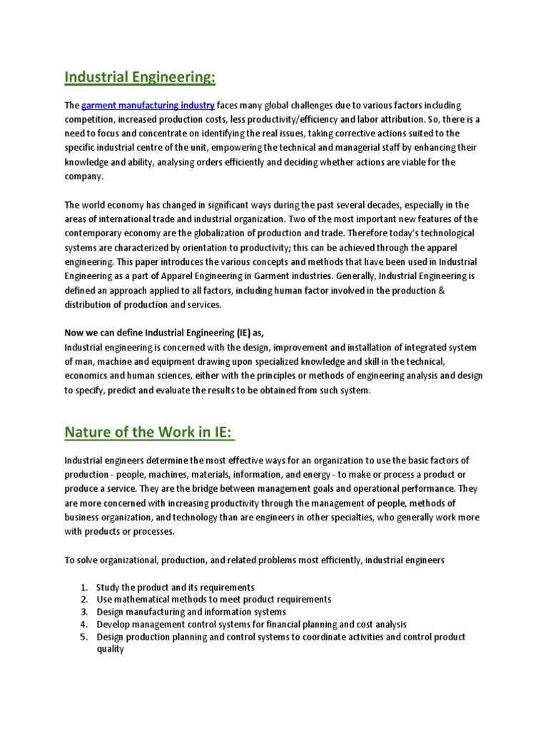Basics Techniques of Industrial Engineering | PDF | Industrial ...