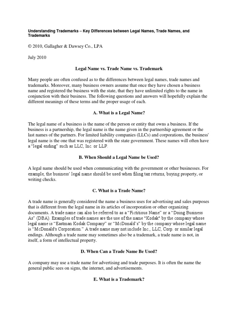 Understanding Trademarks | Download Free PDF | Trade Name | Trademark