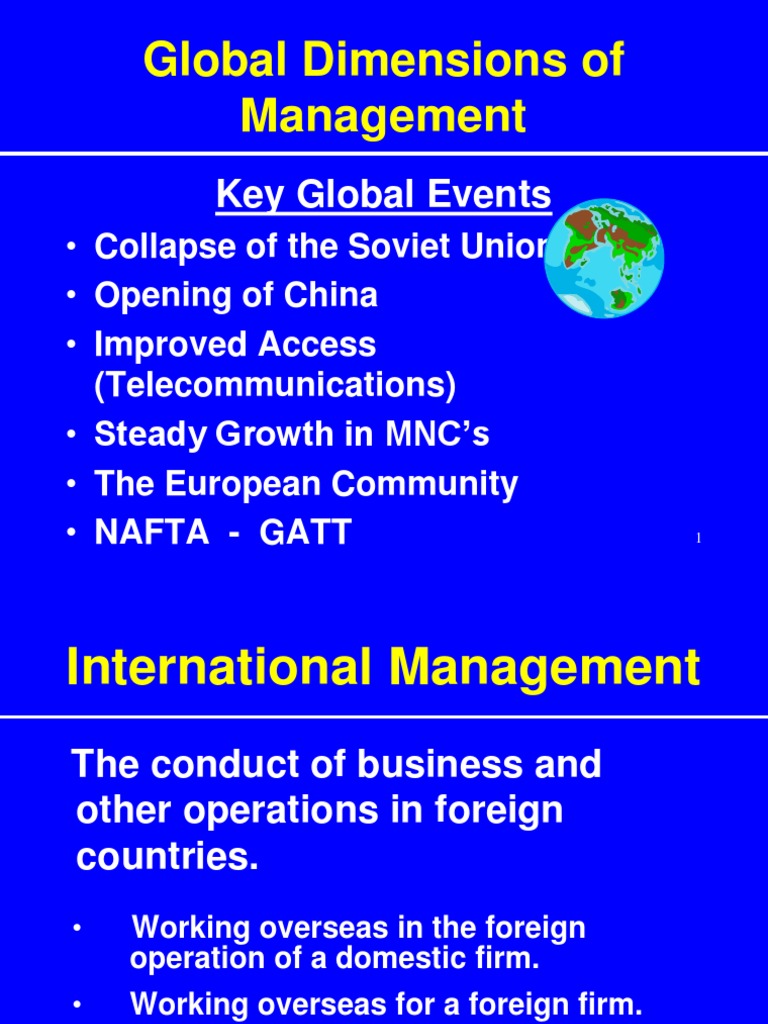 Global Dimensions of Management | PDF
