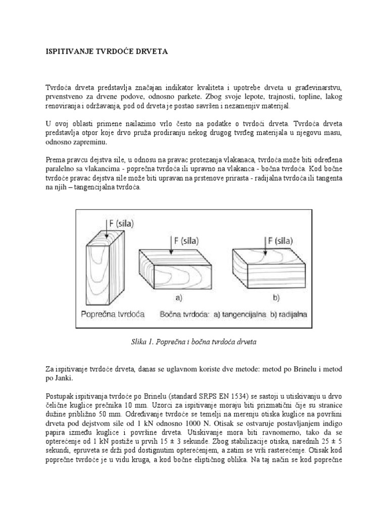 Ispitivanje Tvrdoće Drveta | PDF