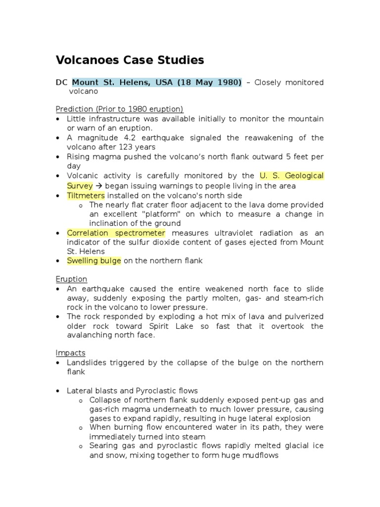 Volcanoes Case Studies | Download Free PDF | Volcano | Types Of ...