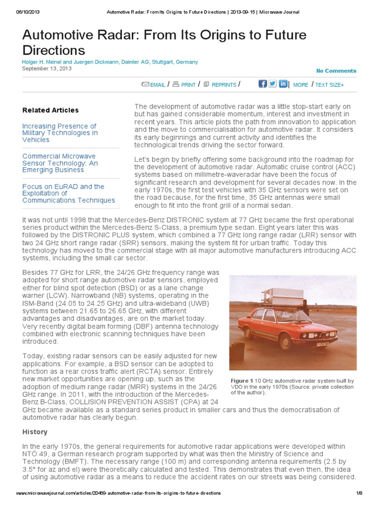 Automotive Radar - From Its Origins To Future Directions | PDF ...