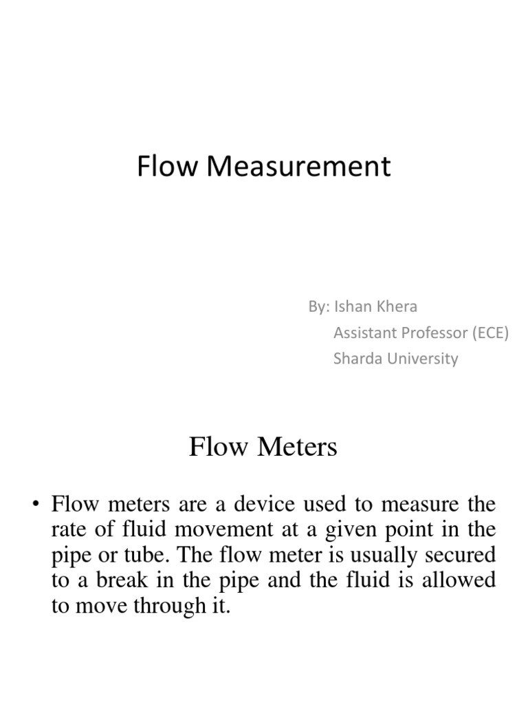 Flow Measurement Lecture 1 | PDF | Flow Measurement | Reynolds Number