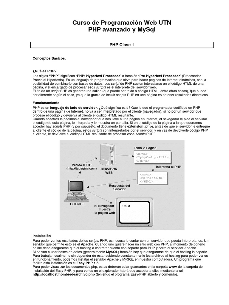 Curso Programacion Web - PHP y Mysql | PDF | Servidor web | Internet y web