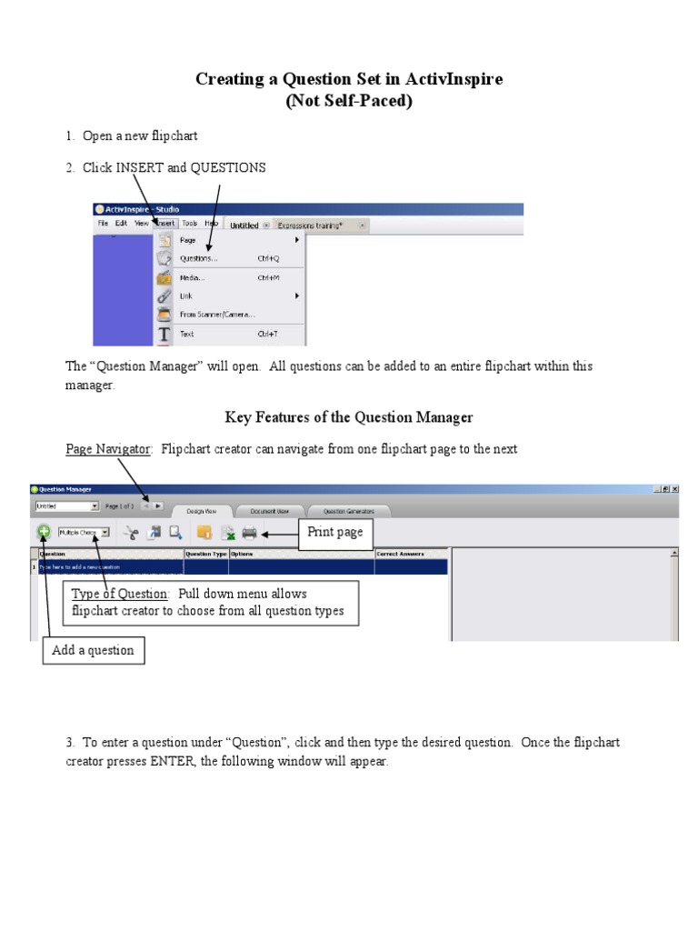 Creating Questions in ActivInspire | PDF | Microsoft Excel ...