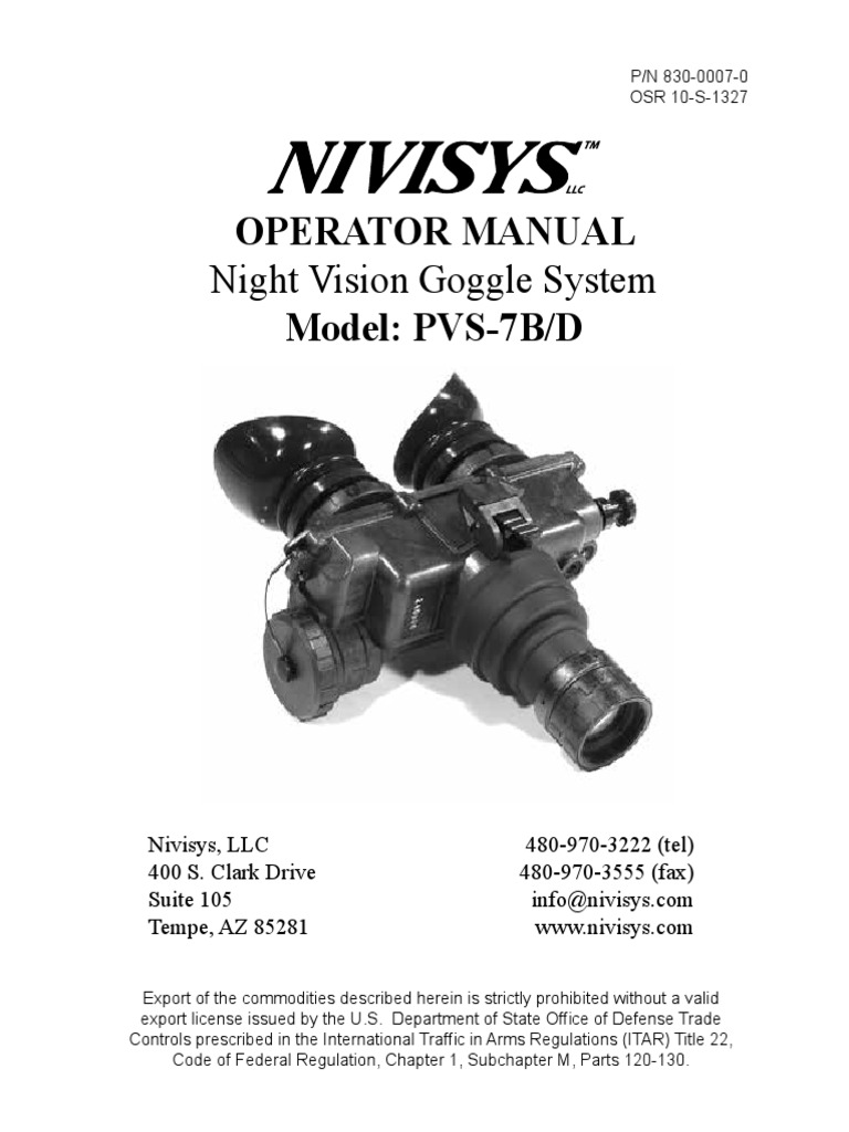 Pvs-7 Manual Eng | PDF | Compass | Infrared