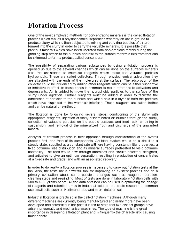Flotation Process | PDF | Materials Science | Chemical Engineering