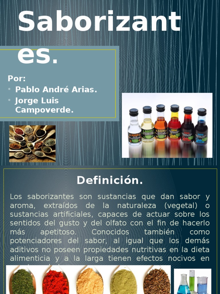 Tipos y usos de saborizantes alimentarios | PDF | Sabor | Gusto