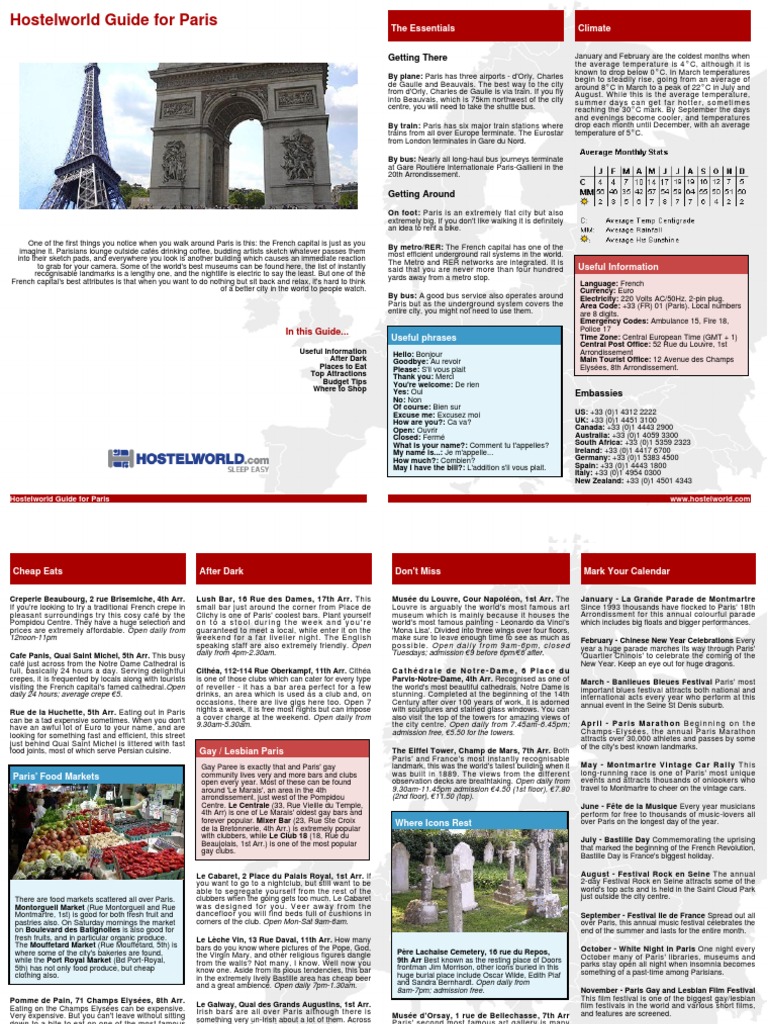 Paris Guide | PDF | Paris | France