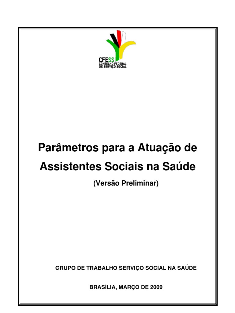 Parâmetros para Assistentes Sociais na Saúde | PDF | Trabalho social ...