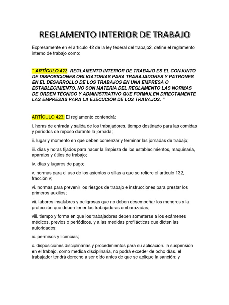 Cuando Se Debe Tener Un Reglamento Interno De Trabajo - 2024 Company Salaries