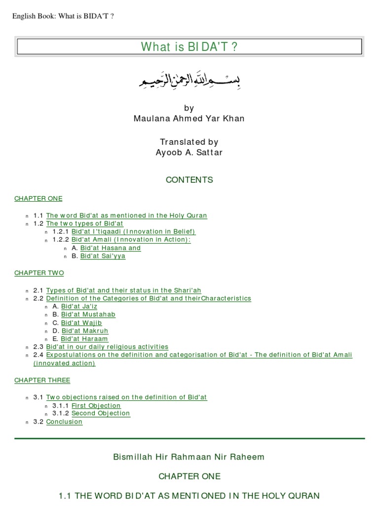 What Is Bidat (Bidah) Innovation in Islam, Every Bidah (Innovation) Is ...