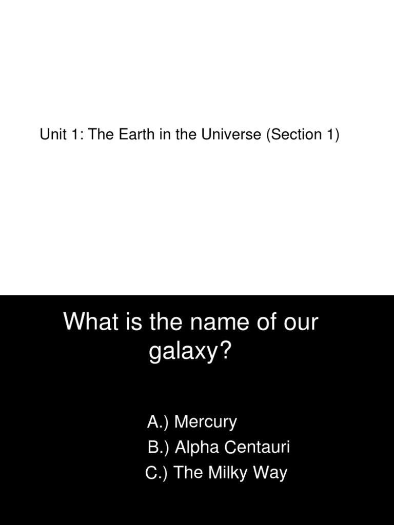Unit 1 The Earth in The Universe | PDF