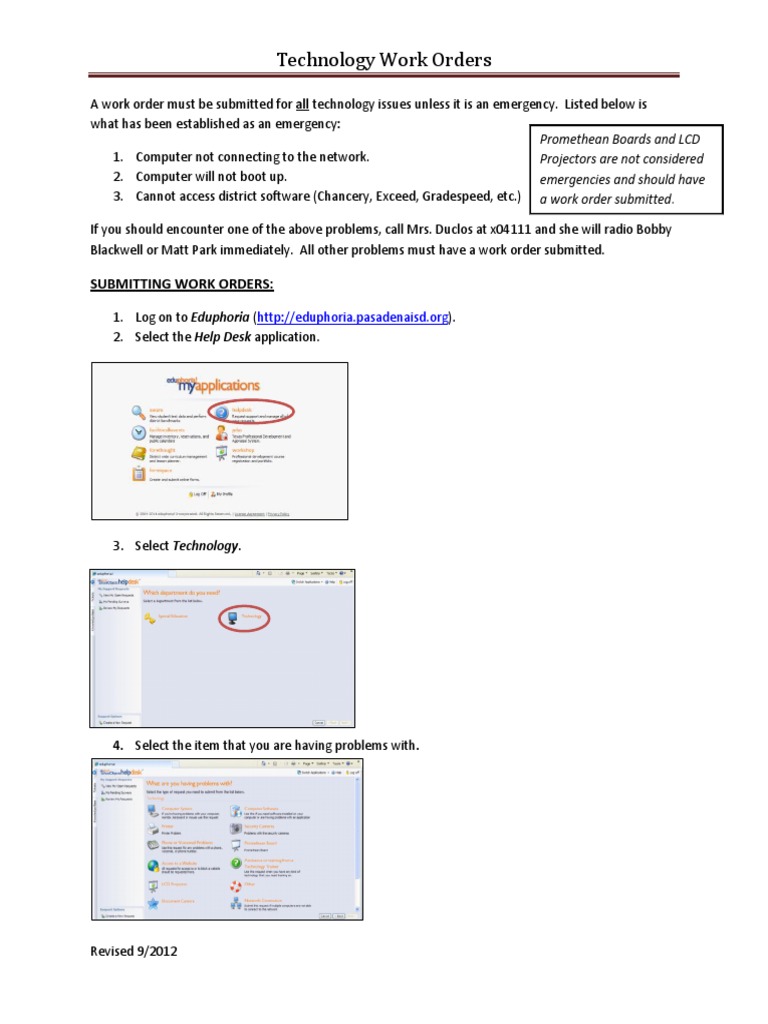 Technology Work Order Guide | PDF | Technology & Engineering