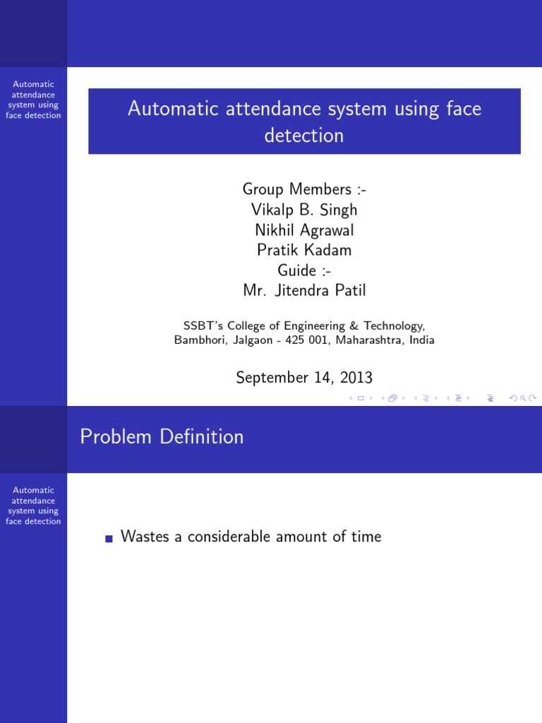 Automatic Attendance System Using Face Detection | PDF | Biometrics ...