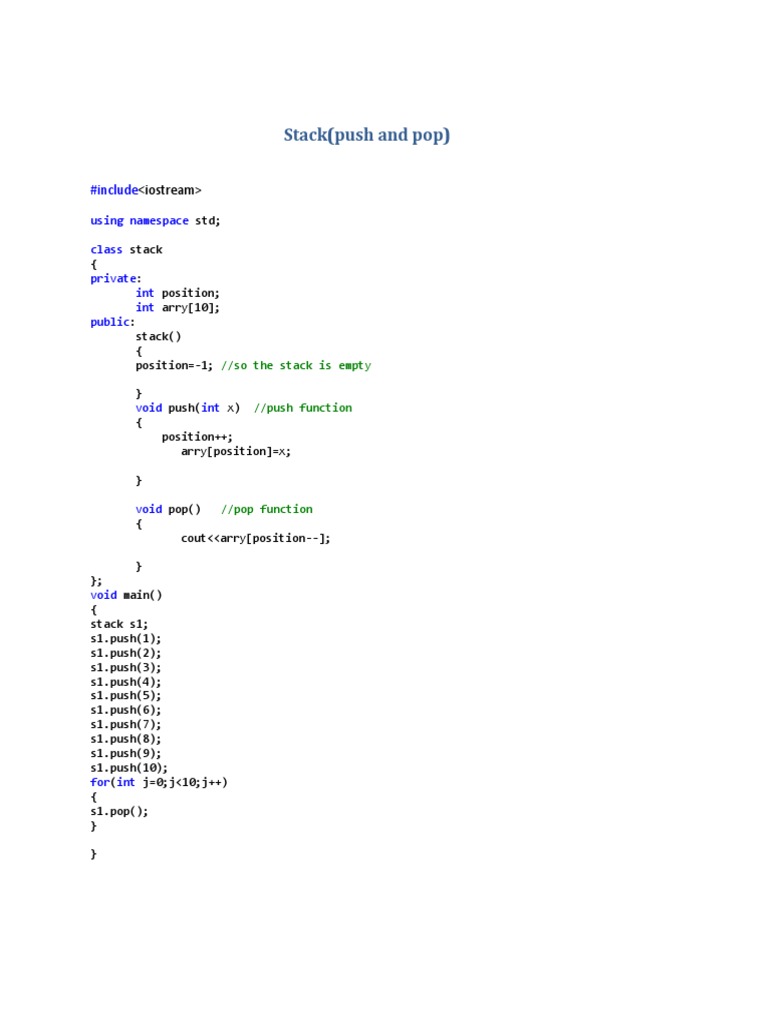 Stack Push And Pop Pdf