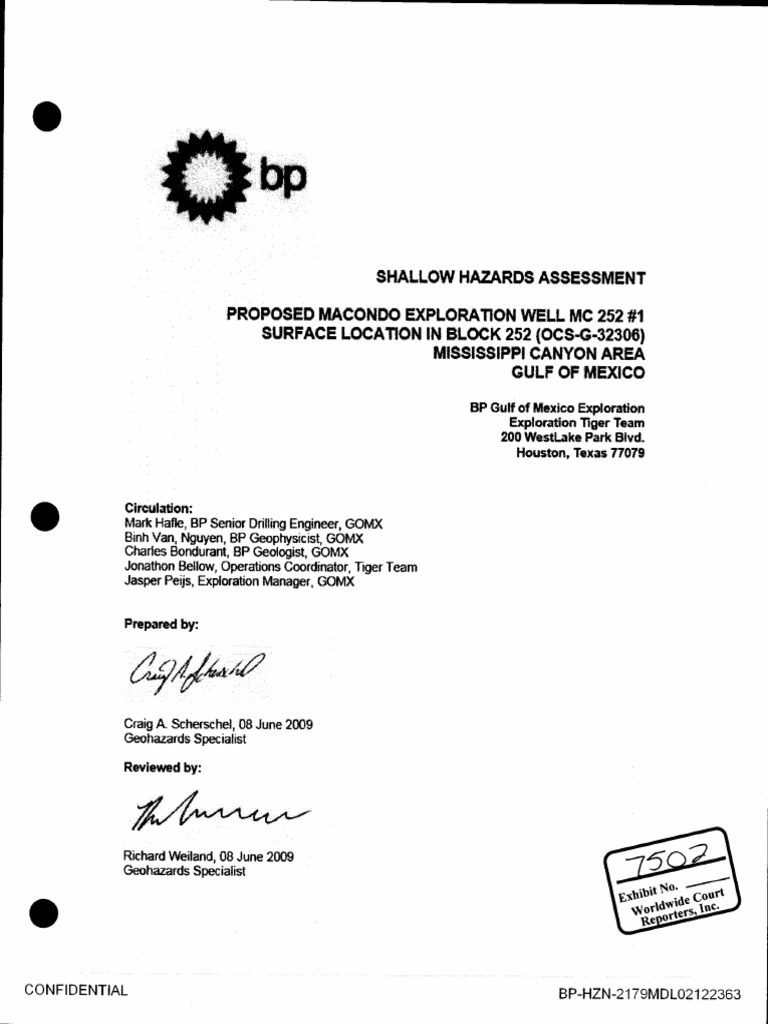 Macondo Shallow Hazards Assessment TREX-07502 PDF | PDF | Nature