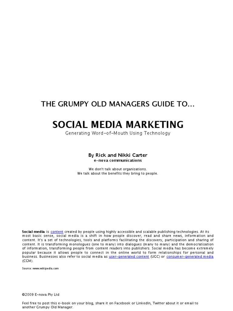 The Grumpy Old Managers Guide To Social Media Marketing | PDF | Social Media | Popular Culture ...
