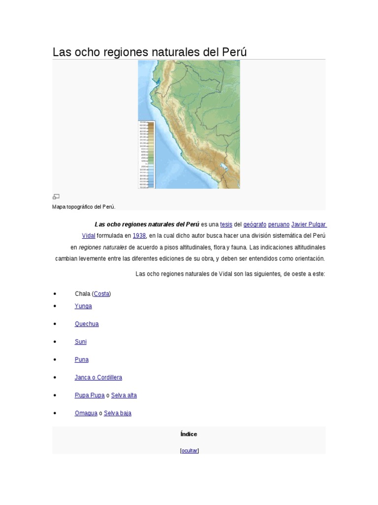 Las Ocho Regiones Naturales Del Perú | PDF | Ciencias de la Tierra ...
