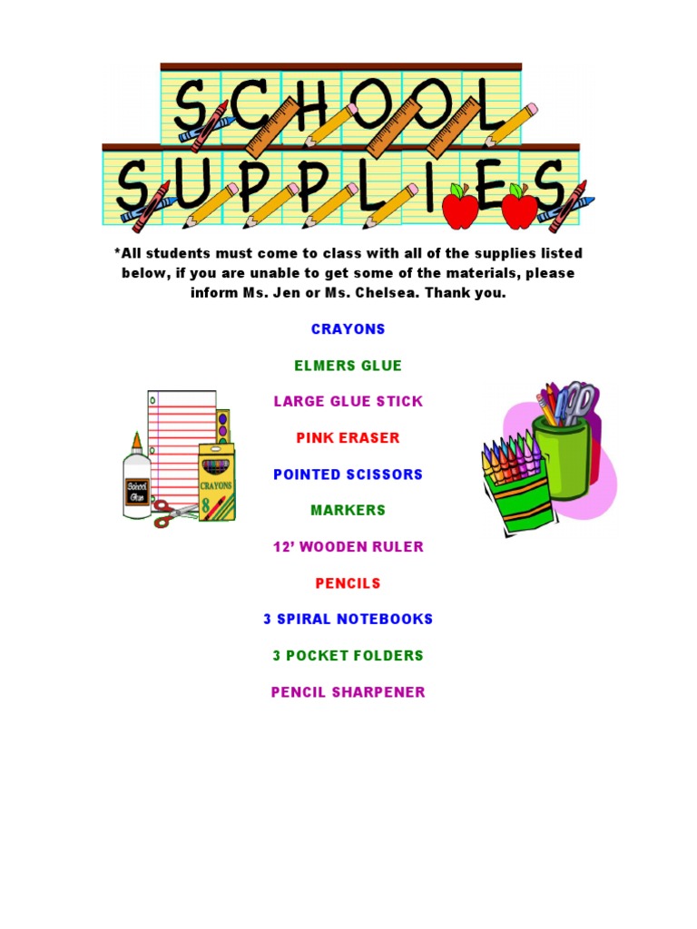 Essential School Supplies List | PDF