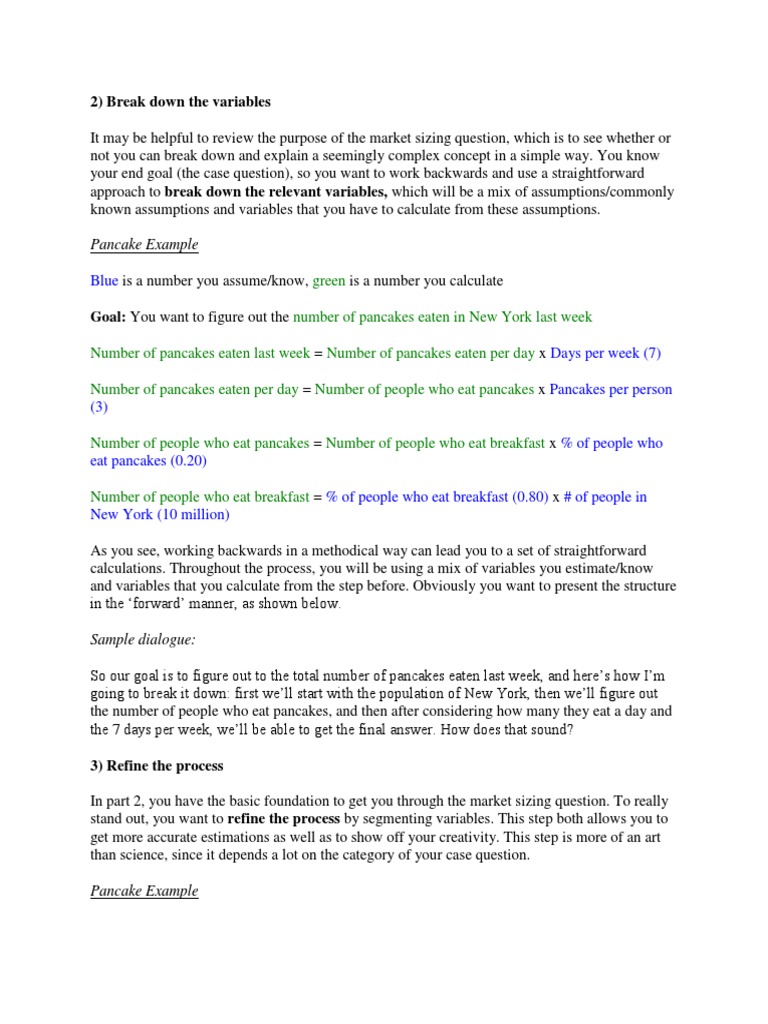Market Sizing: Pancake Consumption Analysis | PDF | Career & Growth