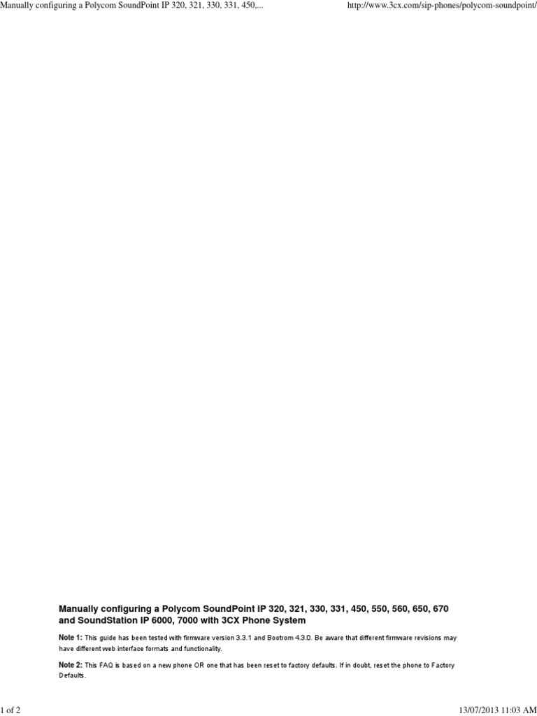 Manually Configuring A Polycom SoundPoint IP 320, 321, 330, 331, 450 ...
