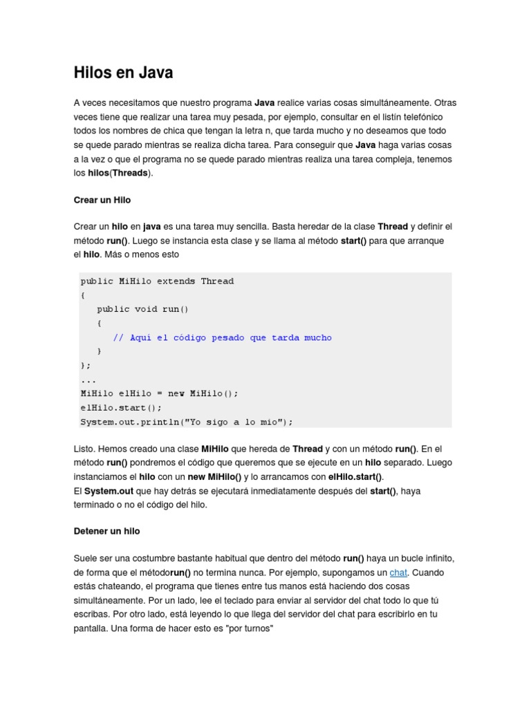 Hilos En Java Tutoriales Thread Computing Java Programming Language 1521