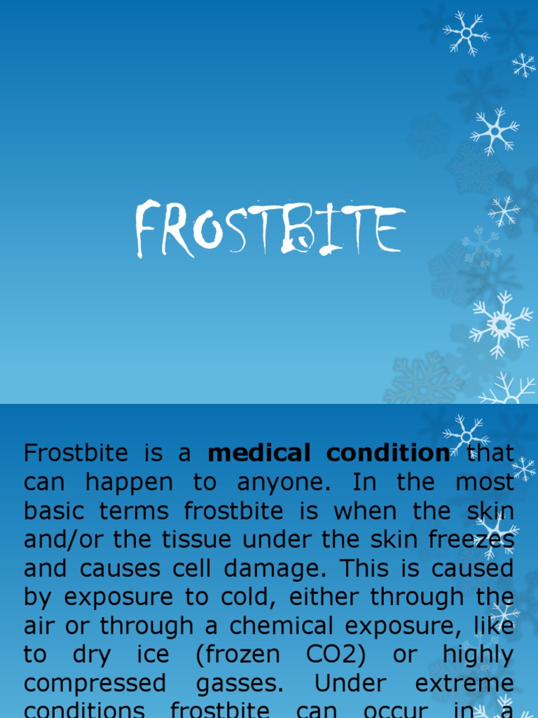 Frostbite | PDF | Hypothermia | Medical Specialties