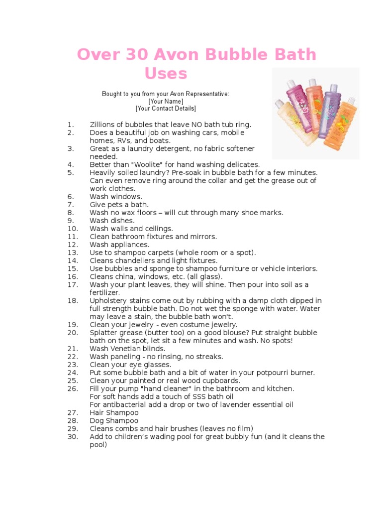 Bubble Bath Uses | PDF