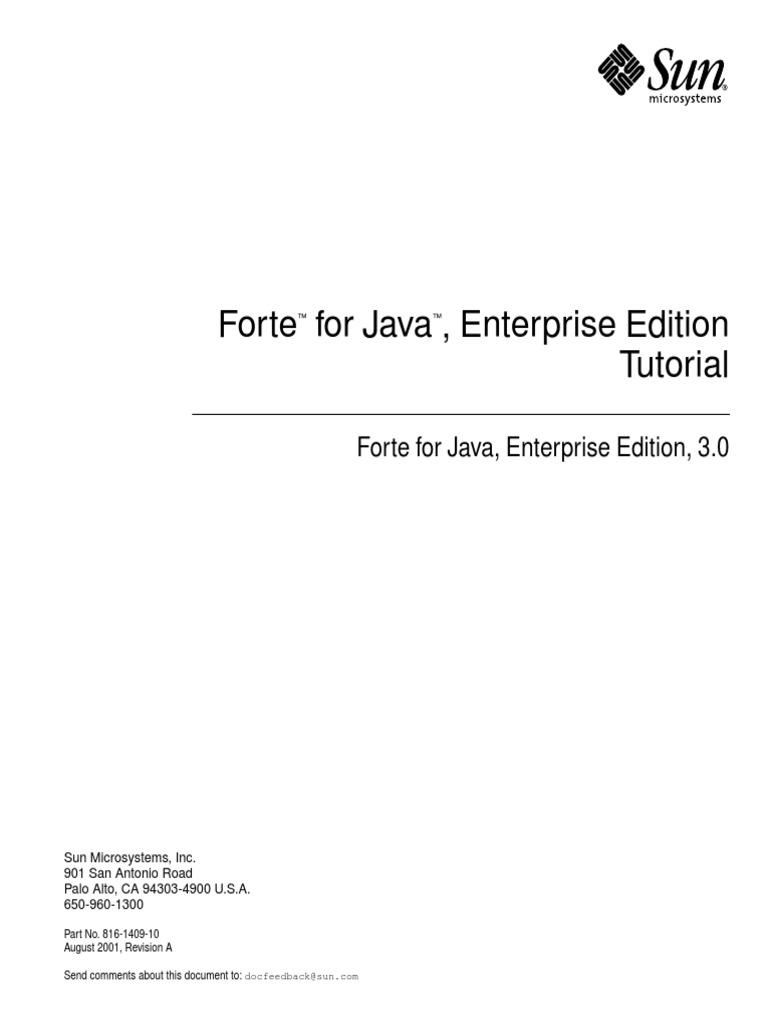 Forte For Java, Enterprise Edition, 3.0 | PDF | Enterprise Java Beans | Java (Programming Language)