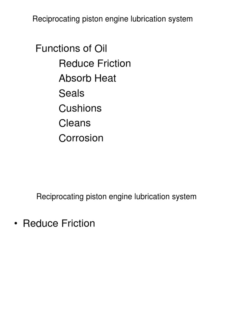 Reciprocating Piston Engine Lubrication System | PDF | Motor Oil ...