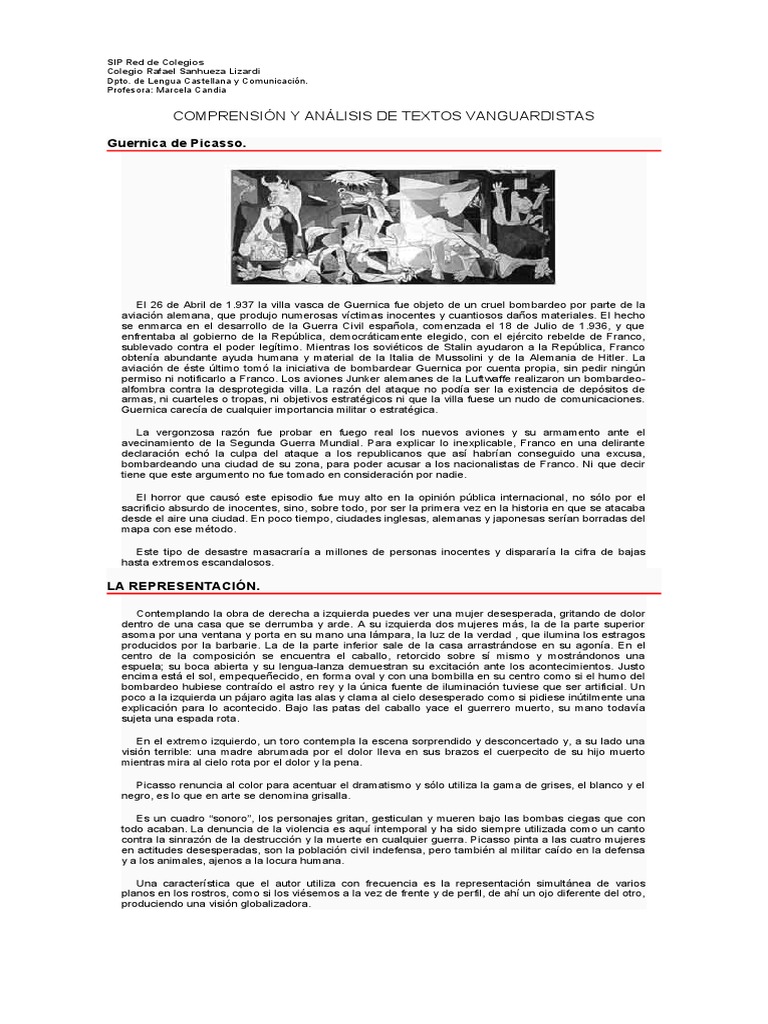 Análisis de "Guernica" de Picasso | PDF | Pablo Picasso | Francisco franco