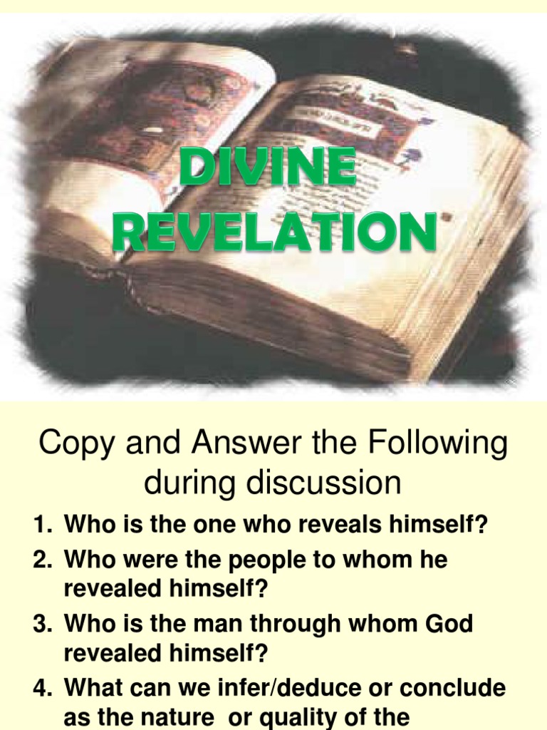 11 Divine Revelation Pdf New Testament Bible