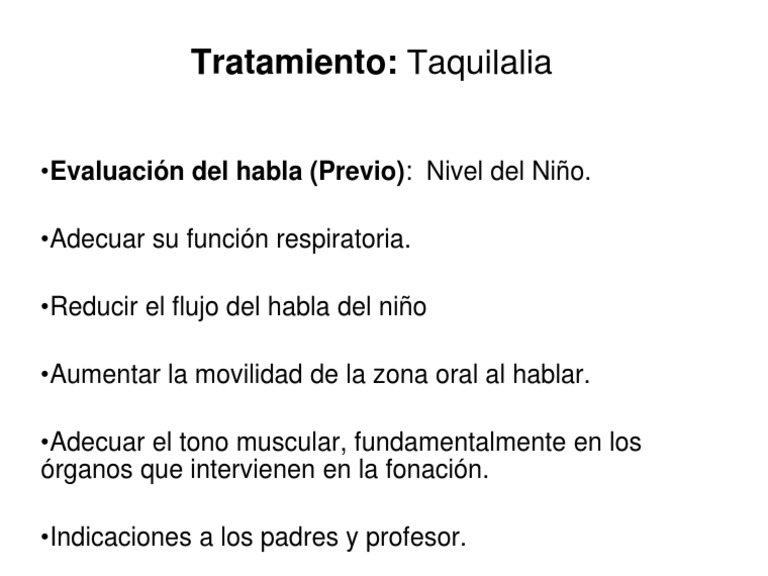 Tratamiento Taquilalia | PDF