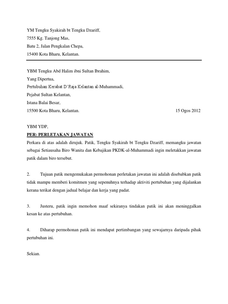 Surat Letak Jawatan | PDF