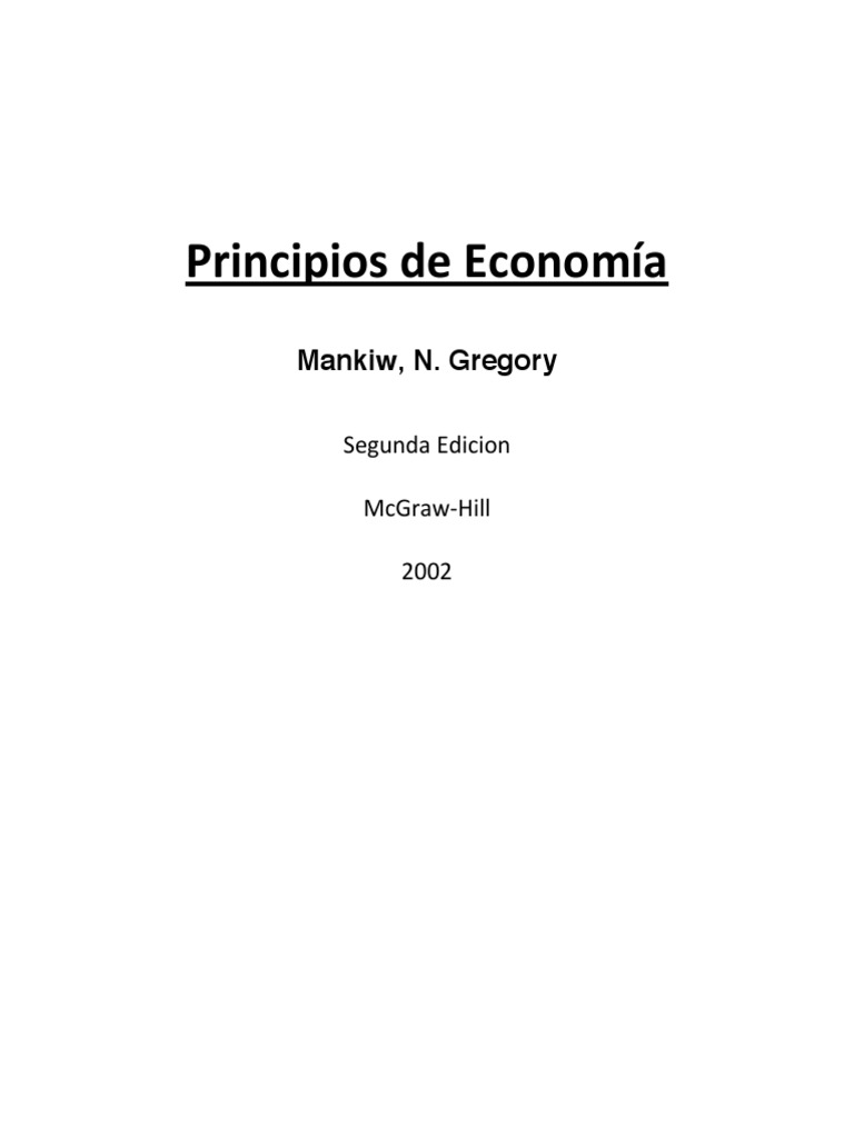 Mankiw Gregory. Principios de Economia | PDF