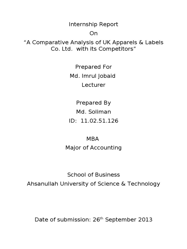 MBA Internship Report | PDF | Knitting | Clothing