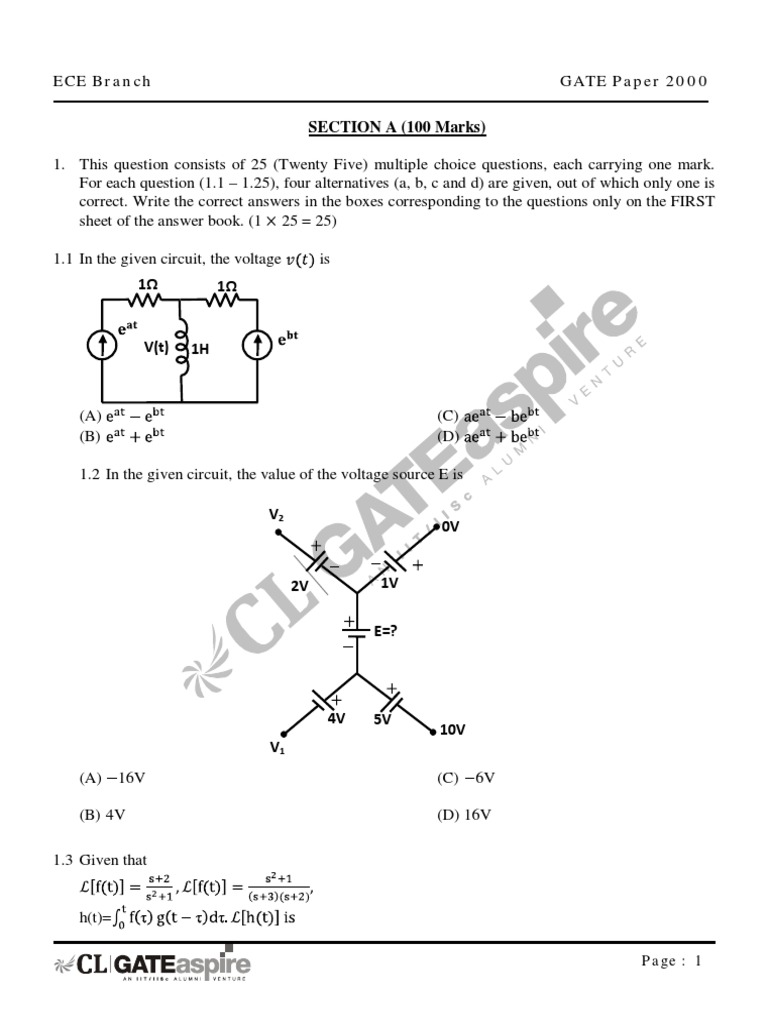 ECE 2000 Gate Question Papers | PDF | Amplifier | Operational Amplifier