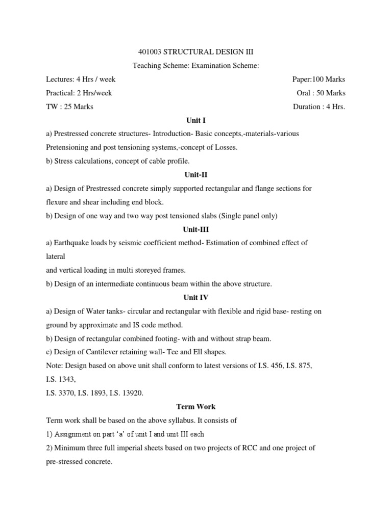 Structural Design III | PDF