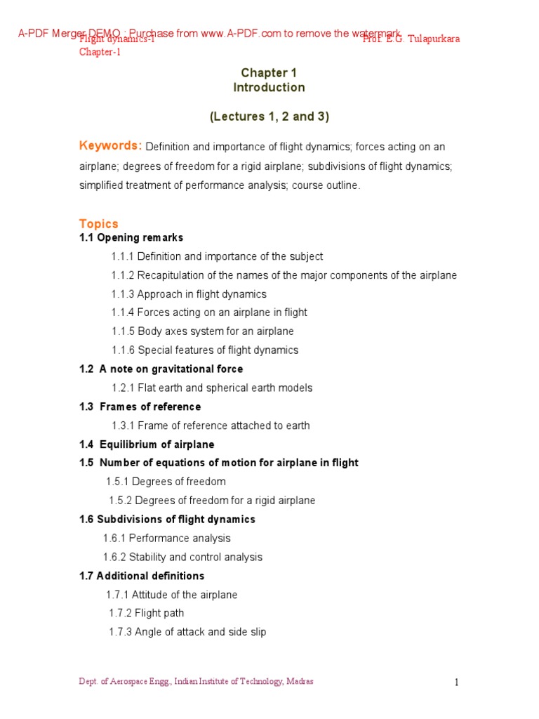 Flight Mechanics | PDF | Flight Dynamics (Fixed Wing Aircraft ...