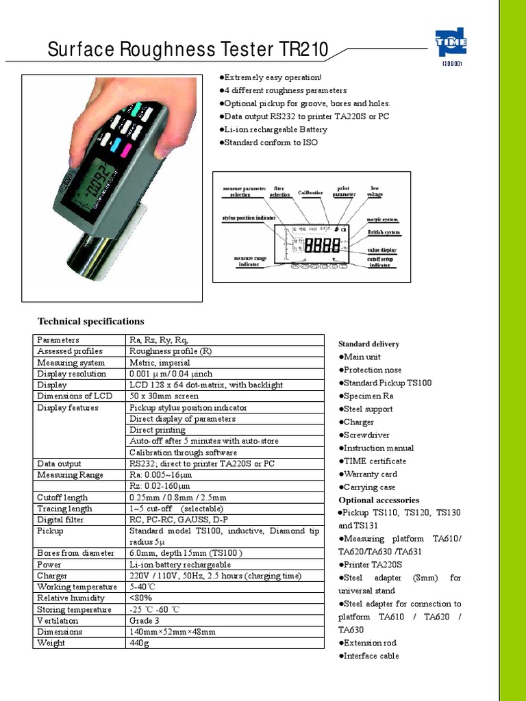 TR210 | PDF | Surface Roughness | Electronics