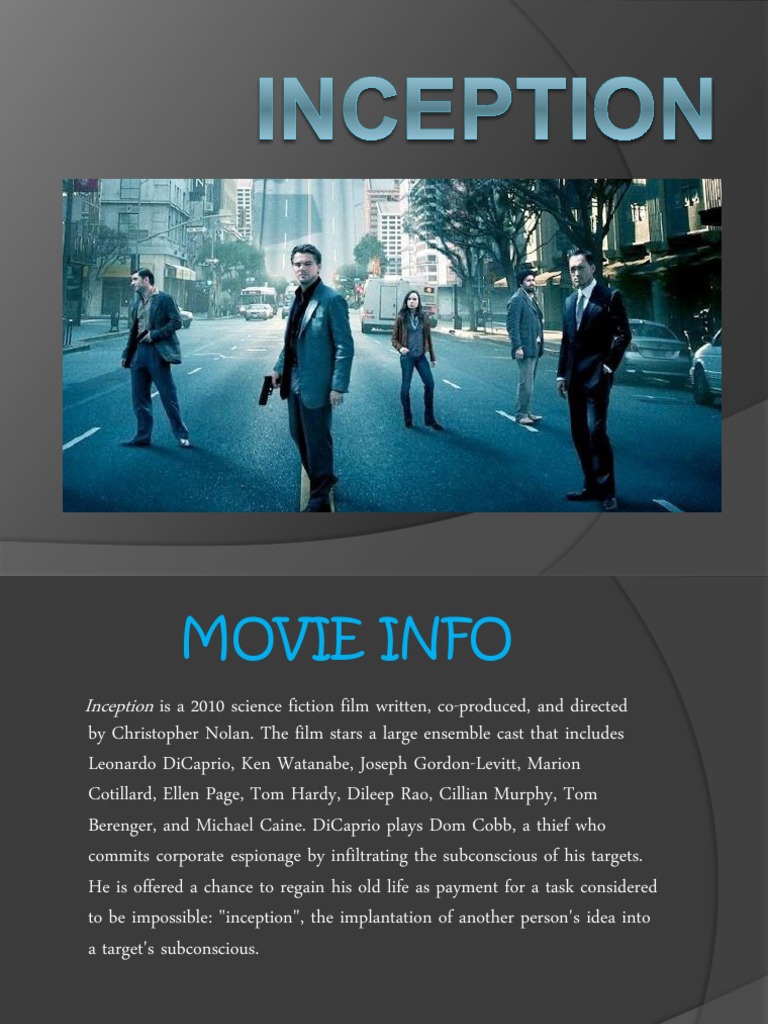 Inception Presentation | PDF | Games & Activities | Young Adult