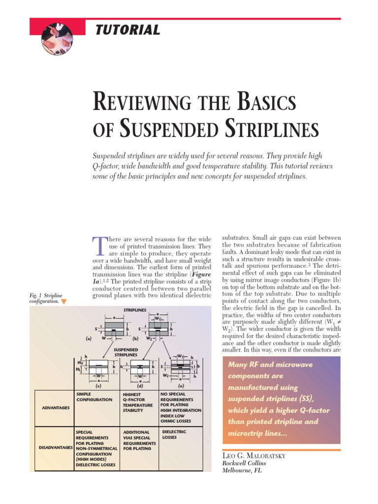 (MWJ0210) Reviewing The Basics of Suspended Striplines | PDF | Printed ...