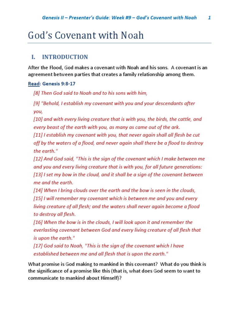 Microsoft Word - Genesis Week 9 - God's Covenant With Noah | PDF | Ham ...